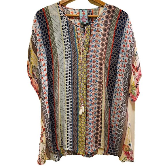Johnny Was | Tops | Johnny Was Striped Silky Rayon Boho Kimono Tie ...